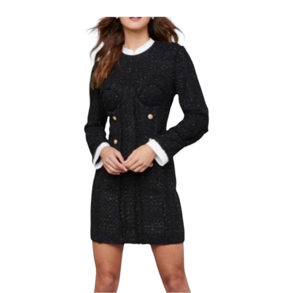 bebe | Dresses | New Bebe Tweed Dress Formal Black 4 | Poshmark